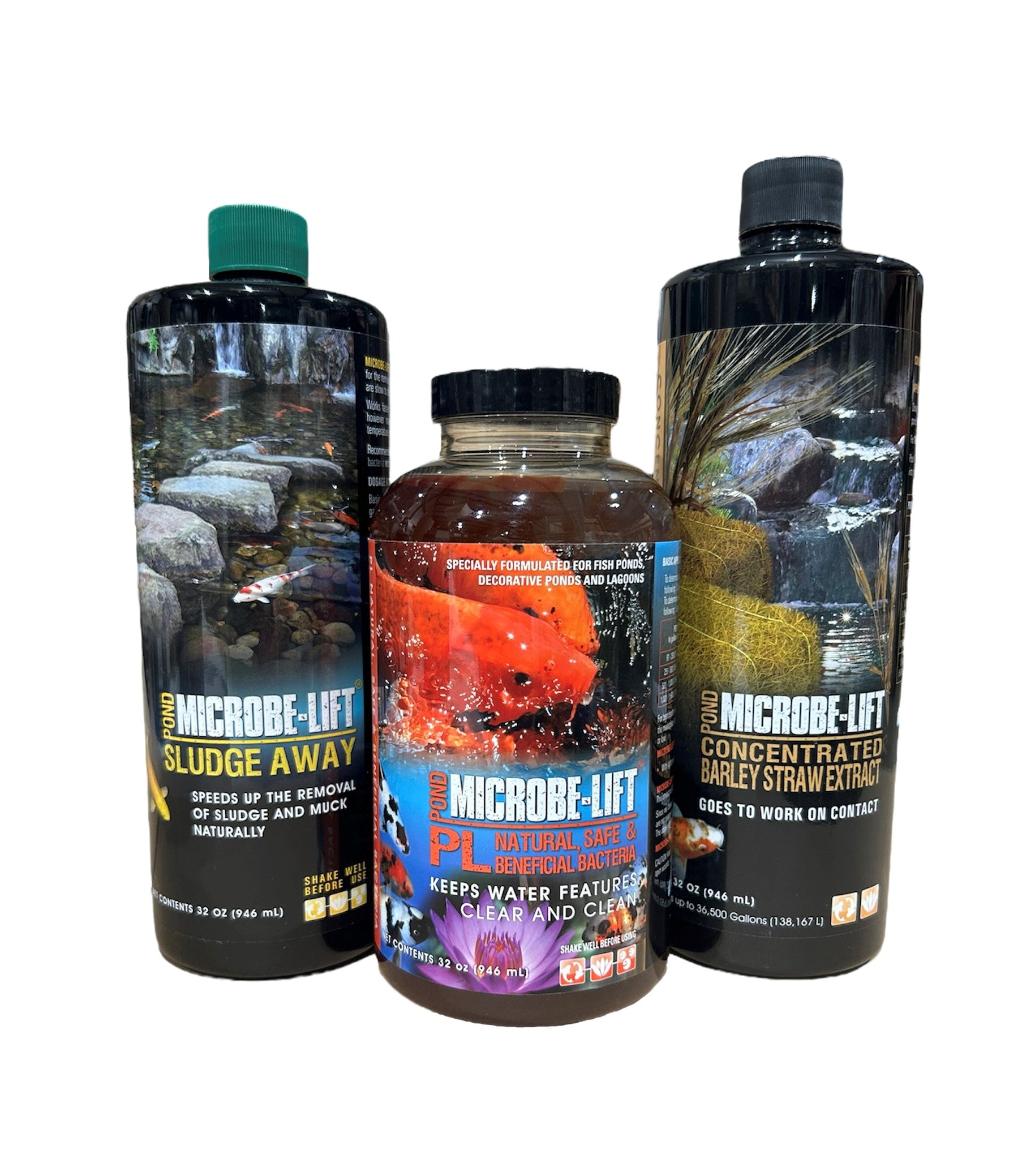 Ecological Laboratories 32 oz PL, Sludge Away, & Barley Straw Extract